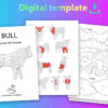 Low Poly Bull, 3D Papercraft template, Paper Sculpture - HOBBYMO