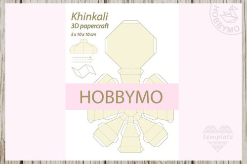 Paper Khinkali, 3D Papercraft template - HOBBYMO