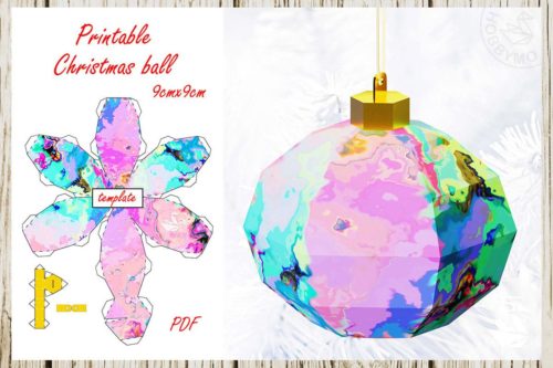 Disco Ball 3D Papercraft template – HOBBYMO