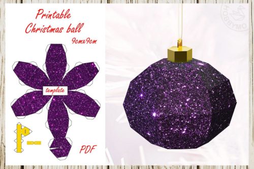 Disco Ball 3D Papercraft template – HOBBYMO