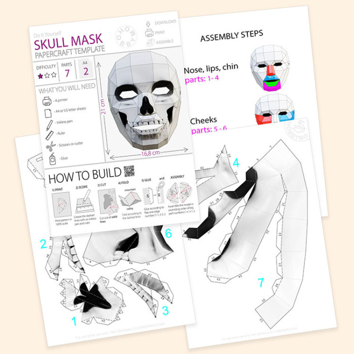 Frontman Mask 3D Papercraft PDF template - HOBBYMO