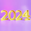 Fillable Number 2024, height 60cm, 3D Papercraft - HOBBYMO