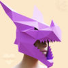 Dragon Helmet, Mask, 3D Papercraft Template - HOBBYMO