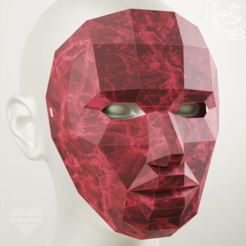 Red Marble Mask, Papercraft template (PDF) - HOBBYMO