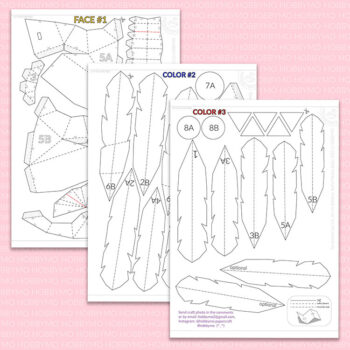 Paper Native American Mask, 3D papercraft template PDF - HOBBYMO